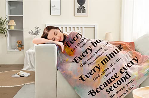 Simplive Christian Gifts for Women, Religious Gifts for Women Bible Blanket with Inspirational Thoughts and Prayers-Scripture Blanket Catholic Gifts Birthday Gifts Spiritual Gifts for Women 40"X 50"