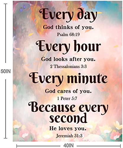 Simplive Christian Gifts for Women, Religious Gifts for Women Bible Blanket with Inspirational Thoughts and Prayers-Scripture Blanket Catholic Gifts Birthday Gifts Spiritual Gifts for Women 40"X 50"