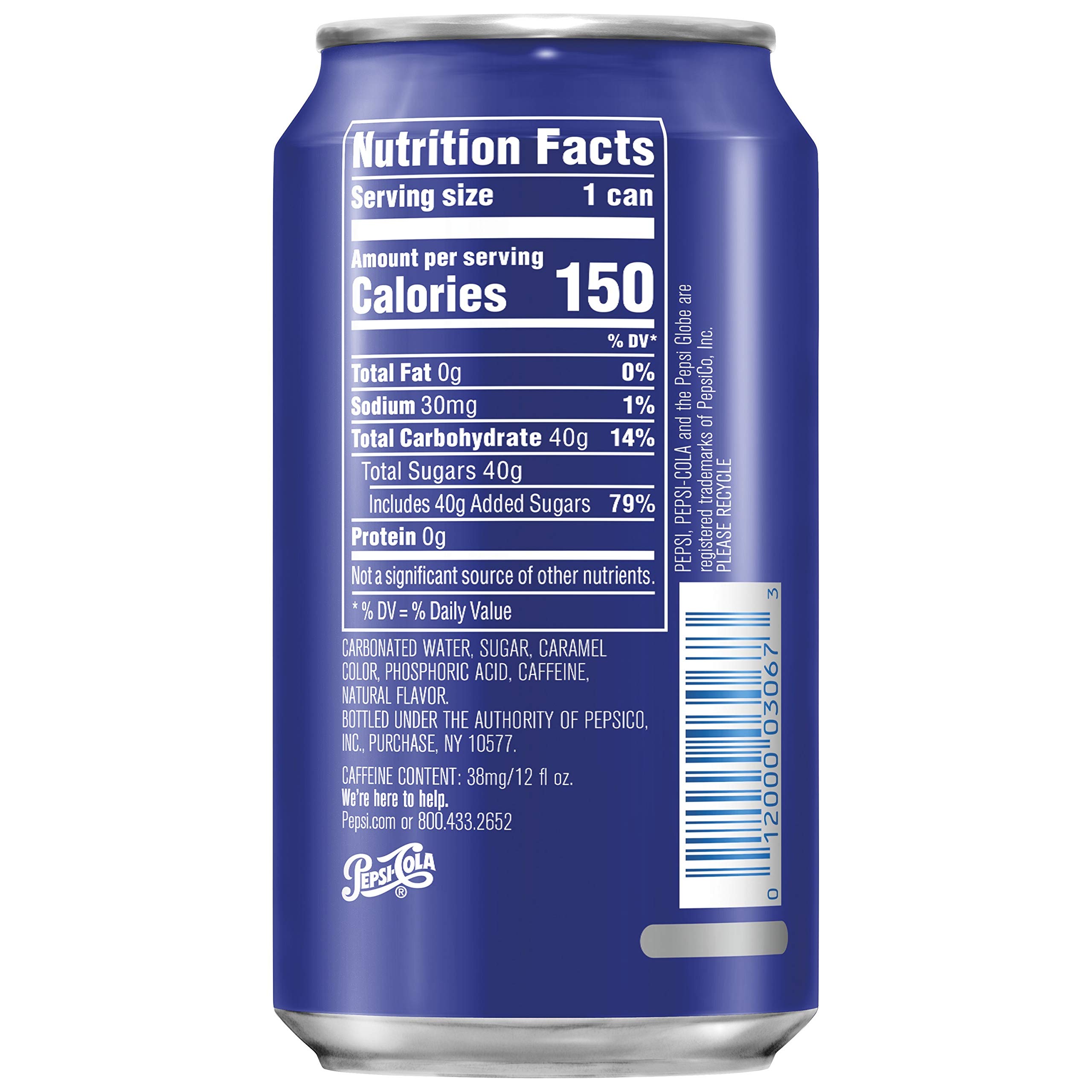 Pepsi Made With Real Sugar Cola Soda Pop, 12oz Cans (12 Pack)