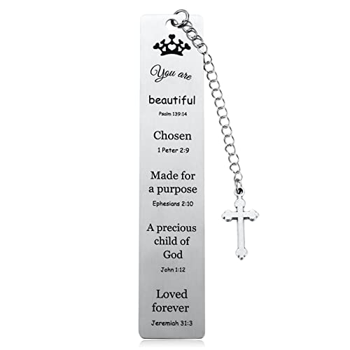 Kvekstio Inspirational Christian Bookmark Gifts for Women, Book Lovers Religious Bible Verse Bookmark for Daughter Girls, Baptism Religious Church Gifts