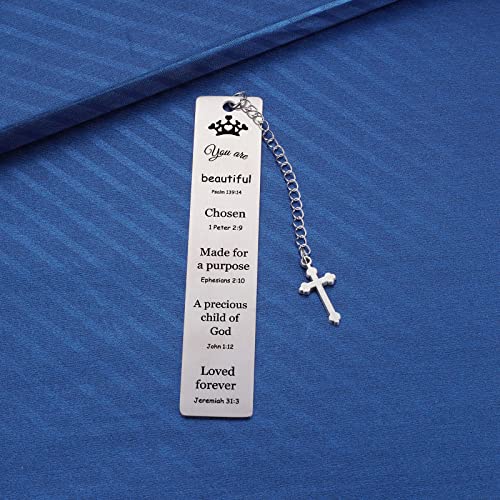 Kvekstio Inspirational Christian Bookmark Gifts for Women, Book Lovers Religious Bible Verse Bookmark for Daughter Girls, Baptism Religious Church Gifts