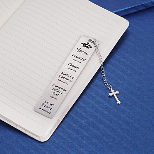 Kvekstio Inspirational Christian Bookmark Gifts for Women, Book Lovers Religious Bible Verse Bookmark for Daughter Girls, Baptism Religious Church Gifts