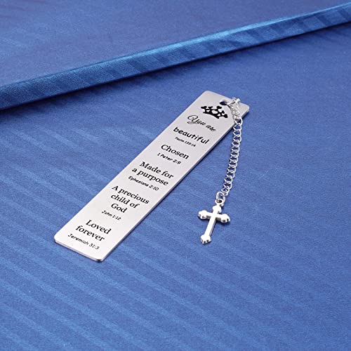 Kvekstio Inspirational Christian Bookmark Gifts for Women, Book Lovers Religious Bible Verse Bookmark for Daughter Girls, Baptism Religious Church Gifts