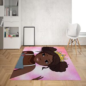 Tveinard Black Girl Magic Carpets for Girls Kids Polyester Fiber Non-Slip Floor Rug Sofa Floor Mat for Living Room Birthday Gift for Black Women Girls