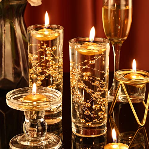 40 Pieces Valentine's Day Unscented Floating Candles for Centerpieces Floating Warm Tealights Candles Floating Candles for Wedding Party Pool Spa Christmas Bathtub Dinner Christmas Party Decoration