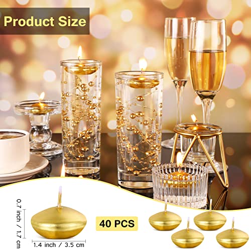 40 Pieces Valentine's Day Unscented Floating Candles for Centerpieces Floating Warm Tealights Candles Floating Candles for Wedding Party Pool Spa Christmas Bathtub Dinner Christmas Party Decoration