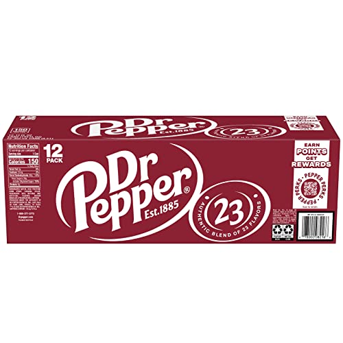 Dr Pepper Soda, 12 fl oz cans, 12 pack