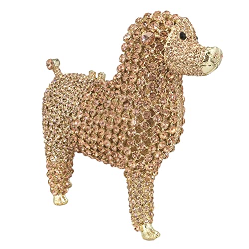 Novelty Design Poodle Puppy Dog Women Crystal Cluch Evening Bags Party Dinner Handbags