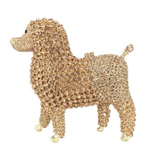 Novelty Design Poodle Puppy Dog Women Crystal Cluch Evening Bags Party Dinner Handbags