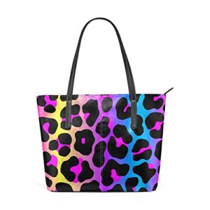 leopard cheetah blue yellow handbags shoulder bags leather crossbody handbag for women tote satchel