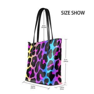 Leopard Cheetah Blue Yellow Handbags Shoulder Bags Leather Crossbody Handbag for Women Tote Satchel