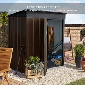 LEMBERI 5x3 FT Outdoor Storage Shed,Tool Garden Metal Sheds with Lockable Door,Outside Waterproof Galvanized Steel Storage House for Backyard Garden, Patio, Lawn