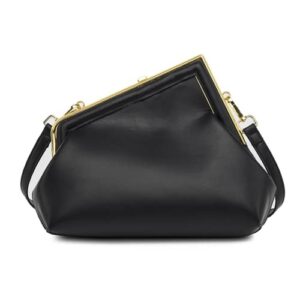 women shoulder bags crossbody bag pu leather hobo handbags clutch purse with metal clasp closure-black