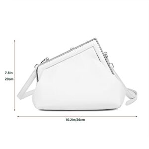 Women Shoulder Bags Crossbody Bag PU Leather Hobo Handbags Clutch Purse with Metal Clasp Closure-Black