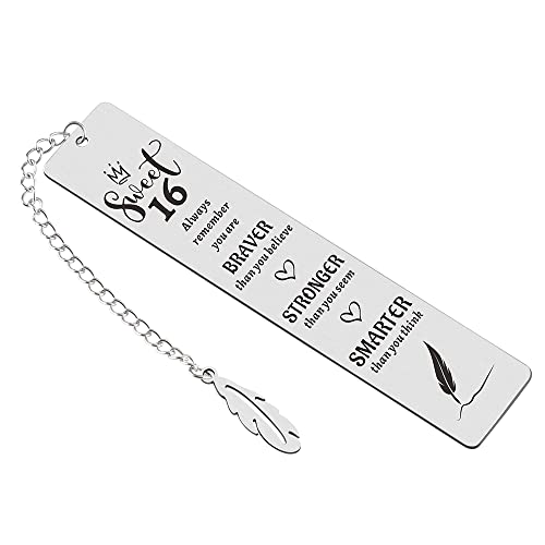 Sweet 16 Gifts for Girls Metal Bookmark with Leaf Chain Inspirational Gifts for Students Teens Teenagers Boys Girls Kids Daughter Son for Graduation Birthday Party Christmas Back to School Gifts