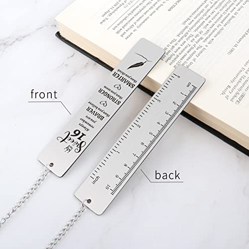 Sweet 16 Gifts for Girls Metal Bookmark with Leaf Chain Inspirational Gifts for Students Teens Teenagers Boys Girls Kids Daughter Son for Graduation Birthday Party Christmas Back to School Gifts