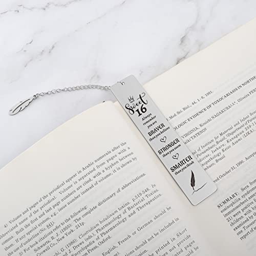 Sweet 16 Gifts for Girls Metal Bookmark with Leaf Chain Inspirational Gifts for Students Teens Teenagers Boys Girls Kids Daughter Son for Graduation Birthday Party Christmas Back to School Gifts