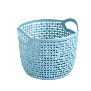 storage basket smooth inner surface wide application great hollow desktop makeup toy key storage basket blue