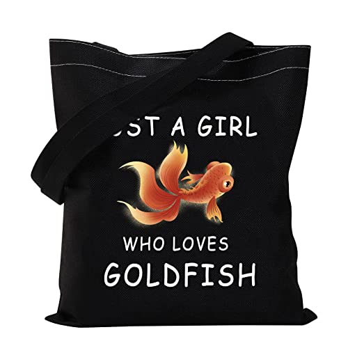 VAMSII Goldfish Tote Bag just a Girl who Loves Goldfish Gifts for Goldfish Lover Shoulder Bag Goldfish Themed Gifts Fish Owner Gifts (just a girl who loves Goldfish)