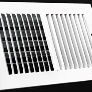 Air Flow Decor 10"x 6" HVAC Vent Cover | 2-Way Steel Air Vent Covers for Wall, Sidewall and Ceiling | Air Supply Register Vents Cover, White (Screws Included) | Outside Dimensions: 11.75" W X 7.75" H