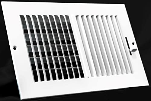 Air Flow Decor 10"x 6" HVAC Vent Cover | 2-Way Steel Air Vent Covers for Wall, Sidewall and Ceiling | Air Supply Register Vents Cover, White (Screws Included) | Outside Dimensions: 11.75" W X 7.75" H