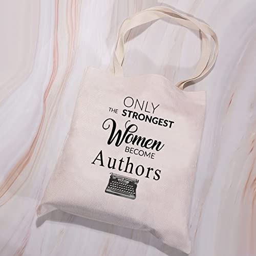 VAMSII Author Tote Bags Female Author Gifts Novelist Gifts for New Writers only the Strongest Women Become Authors Bag (only the strongest women become Authors)