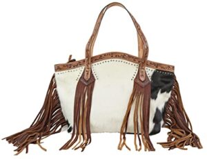 american darling tooled double strap tote with fringe adbgi159b