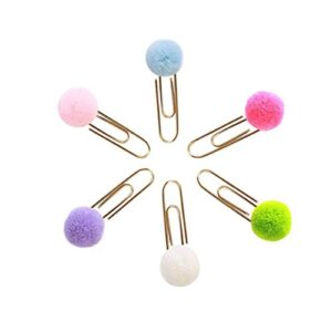 lan-he creative girl heart students use hair ball paper clip hand ledger decoration colorful cute bookmark small pin paper clip