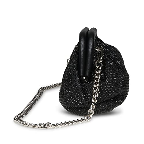 Steve Madden Nikki-R Rhinestone Clutch Crossbody, Black