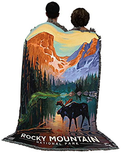 Pure Country Weavers Rocky Mountain National Park Blanket by Kai Carpenter - Anderson Design Group Inc - Gift Tapestry Throw Woven from Cotton - Made in The USA (72x54)