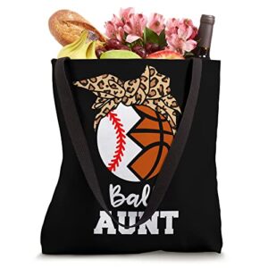 Ball Aunt Funny Baseball Basketball Aunt Tote Bag