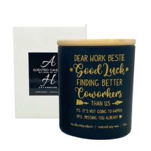 going away gift for coworker – funny office gifts – beautiful soy wax scented candle, makes a perfect office gift for work friends – gifts for coworker leaving job (mandarin vanilla)