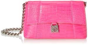 steve madden alessa croco crossbody bag, hot pink