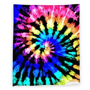 boho tie dye blanket 60″ x 80″ hippie rainbow mandala spiral rainbow super soft bedding fleece throw blanket luxury bed blanket sofa living room bedroom warm lightweight for kid baby adults