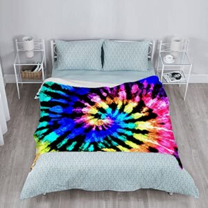 Boho Tie Dye Blanket 60" x 80" Hippie Rainbow Mandala Spiral Rainbow Super Soft Bedding Fleece Throw Blanket Luxury Bed Blanket Sofa Living Room Bedroom Warm Lightweight for Kid Baby Adults