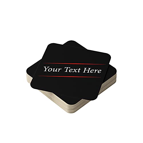 Personalised Beer Mats Pack of 24 - Multi Bulk Buy Absorbent Recyclable Cardboard Drink Mat Coasters 3.74 x 3.74 x 0.04 inch Square - Accessories for Home Bars Pubs - CO-CARD-DI012-24 - ADD Your Text