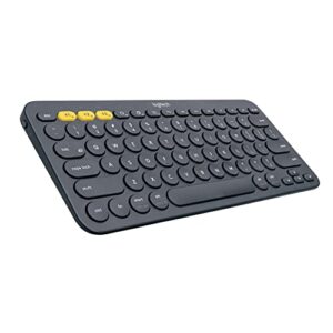 logitech k380 multi-device bluetooth keyboard – windows, mac, chrome os, android, ipad, iphone, apple tv compatible – with flow cross-computer control and easy-switch up to 3 devices – dark grey