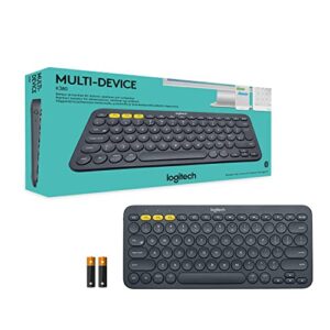 Logitech K380 Multi-Device Bluetooth Keyboard – Windows, Mac, Chrome OS, Android, iPad, iPhone, Apple TV Compatible – with Flow Cross-Computer Control and Easy-Switch up to 3 Devices – Dark Grey