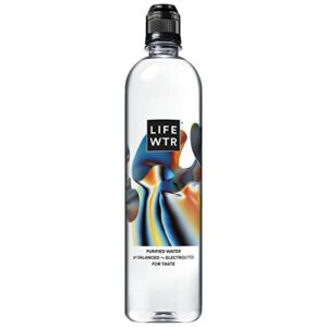 LIFEWTR Premium Purified Water, pH Balanced with Electrolytes, 100% recycled plastic bottles, 23.7 Fl Oz Flip Cap Bottles, 700 mL (Pack of 12)