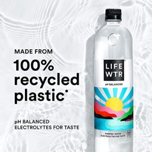 LIFEWTR Premium Purified Water, pH Balanced with Electrolytes, 100% recycled plastic bottles, 23.7 Fl Oz Flip Cap Bottles, 700 mL (Pack of 12)