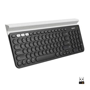 logitech k780 multi-device wireless keyboard for computer, phone and tablet – flow cross-computer control compatible – speckles