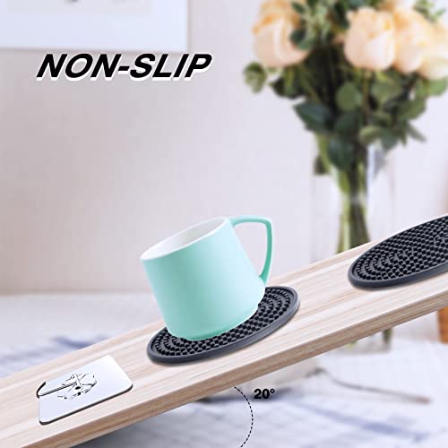 Coasters for Drinks, Silicone Coasters Set of 4, Cup Mat - Deep Grooved - Non-Slip Base & Non-Stick, Heat Resistant Coasters for Prevents Furniture and Tabletop Damages