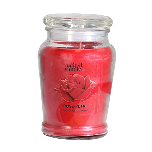 united candle co United Candle Red Rose Petal Jar Candle - 12oz | Scented Candles | Richly Fragranced | Made in USA (Rose Petals), Green,violet,red