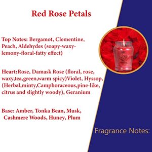 united candle co United Candle Red Rose Petal Jar Candle - 12oz | Scented Candles | Richly Fragranced | Made in USA (Rose Petals), Green,violet,red