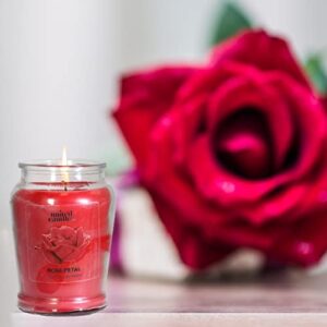 united candle co United Candle Red Rose Petal Jar Candle - 12oz | Scented Candles | Richly Fragranced | Made in USA (Rose Petals), Green,violet,red