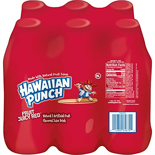 Hawaiian Punch Fruit Juicy Red, 10 Fluid Ounce Bottle, 6 Count (Pack of 4)