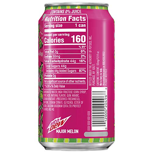 Mtn Dew, Major Melon, 12oz Cans (12 Pack)