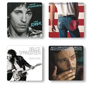 the boss springsteen cover art coasters, musician gift, rock and roll, music lover