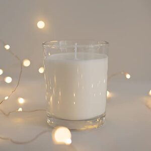 Set of 20 White Votive Candles for Home Décor Weddings Holidays Party and DIY, Unscented Soy Wax Candle Filled in Clear Glass