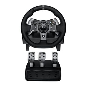 logitech g920 dual-motor feedback driving force usb racing wheel with responsive pedals for xbox one (renewed)